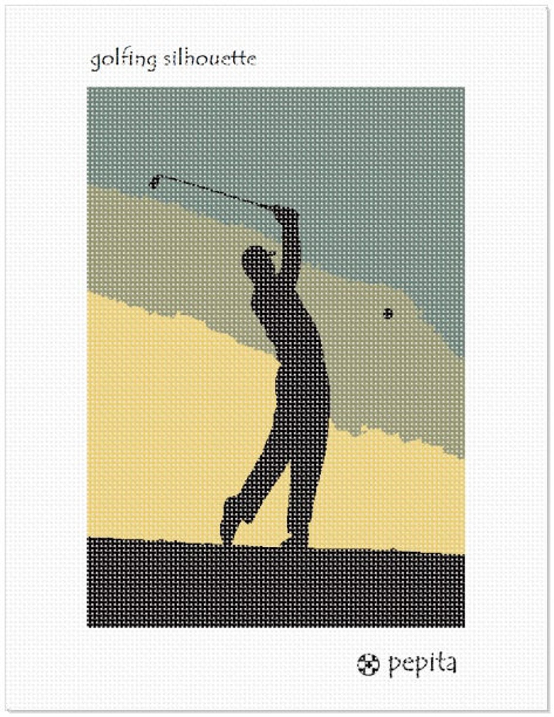 Needlepoint Kit or Canvas: Golfing Silhouette | Etsy