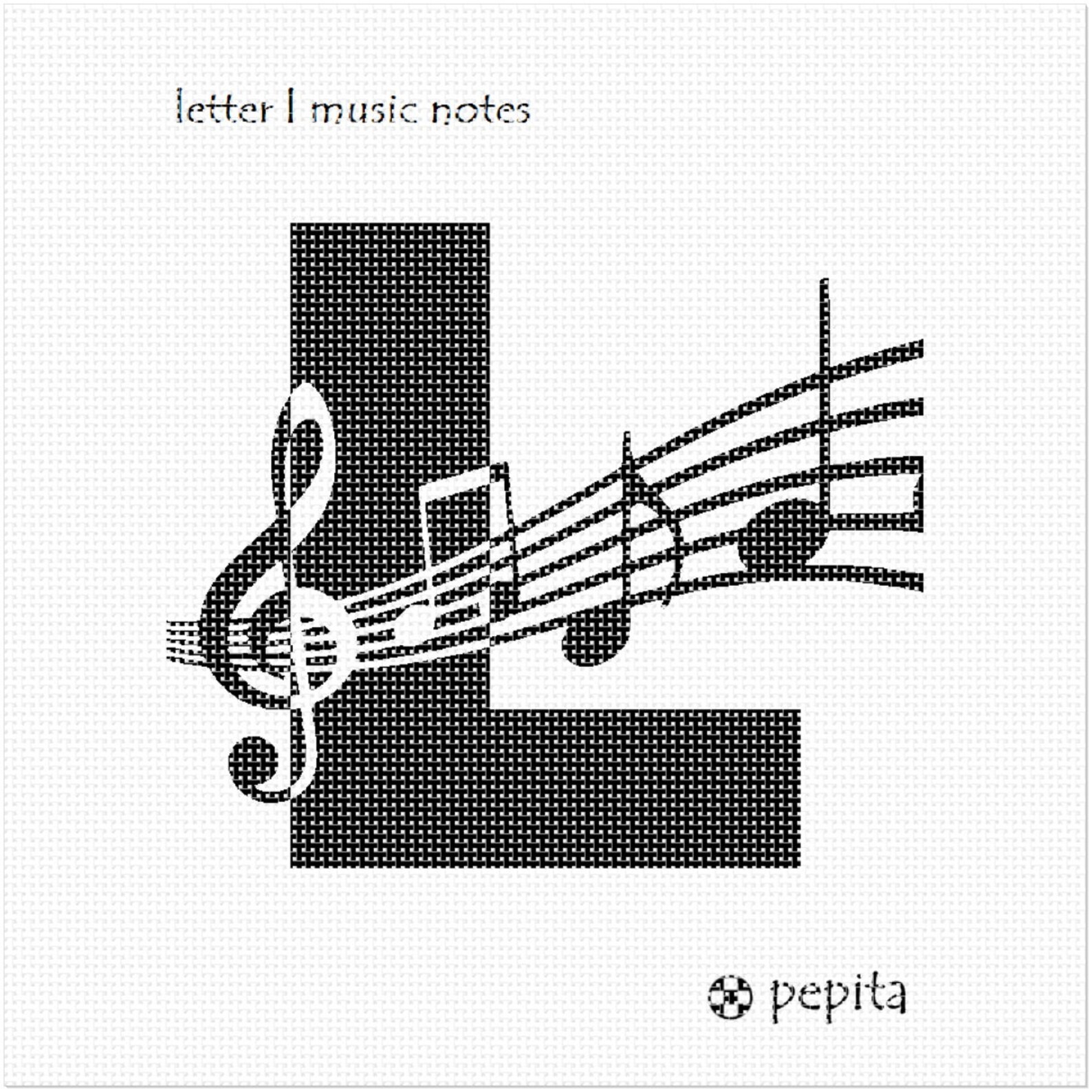 Needlepoint Kit or Canvas: Letter L Music Notes | Etsy