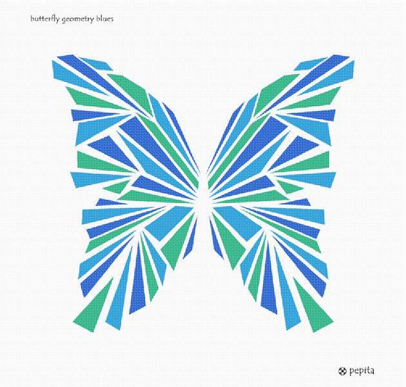 Needlepoint Kit or Canvas: Butterfly Geometry Blues - Etsy
