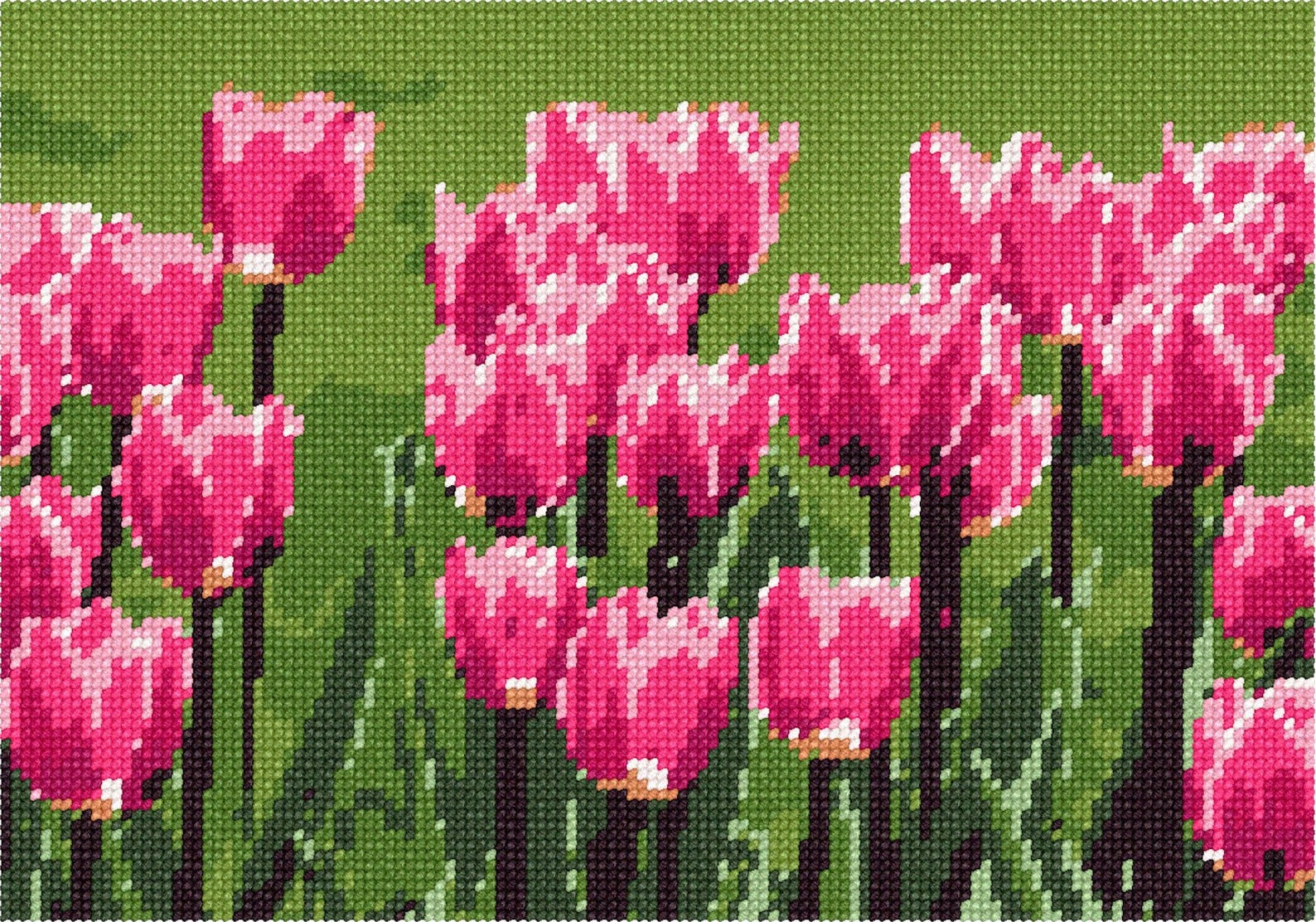 Needlepoint Kit or Canvas: Field of Tulips - Etsy