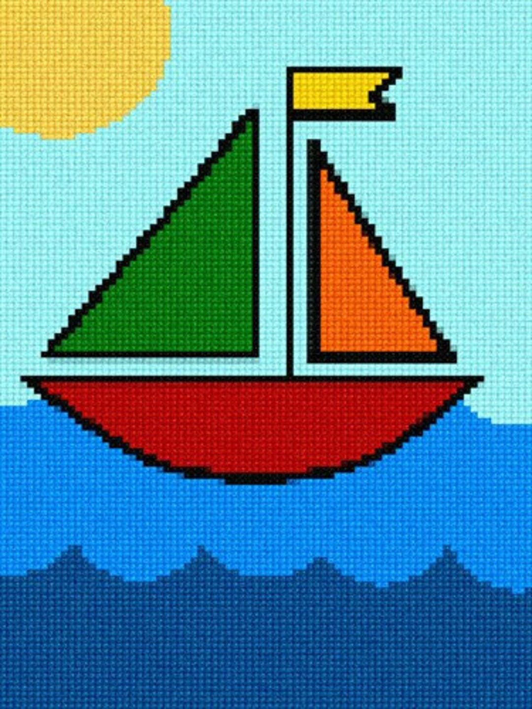 Sailboat Needlepoint Kit for Beginners - Etsy