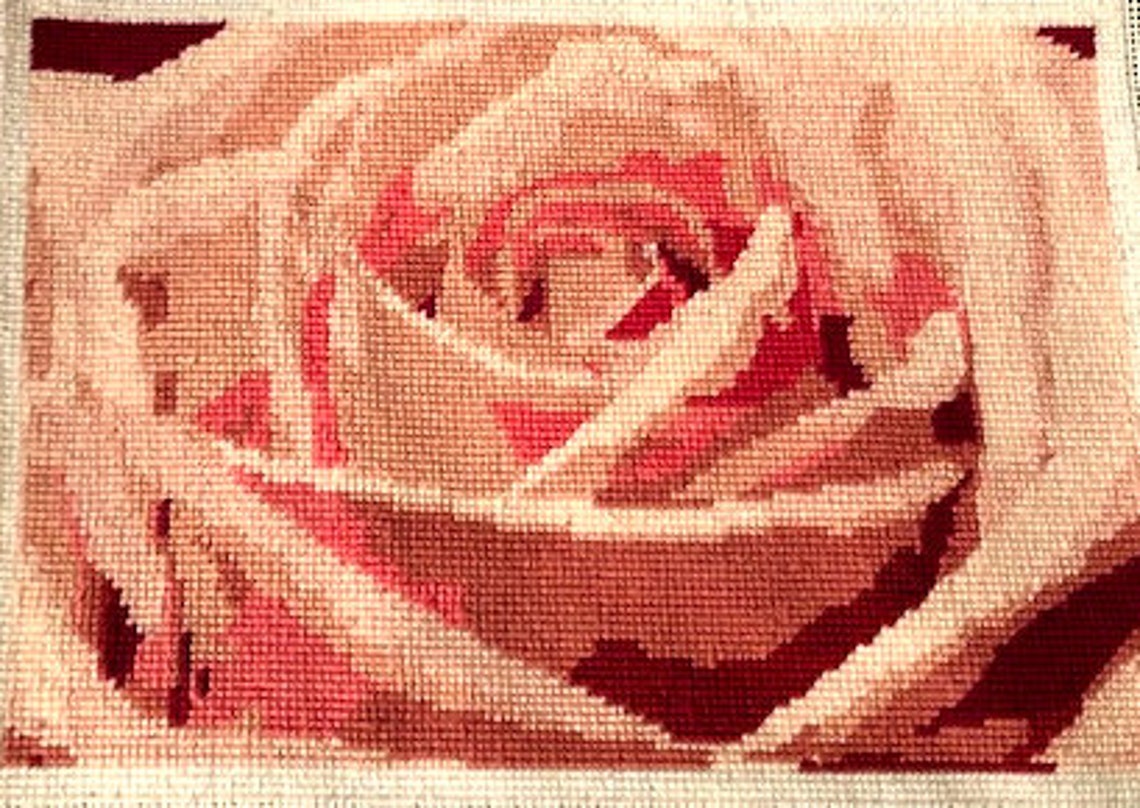 Needlepoint Kit or Canvas: Inside A Rose | Etsy
