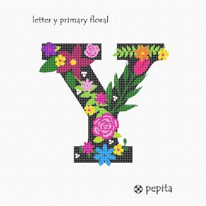 Needlepoint Kit or Canvas: Letter Y Primary Floral - Etsy