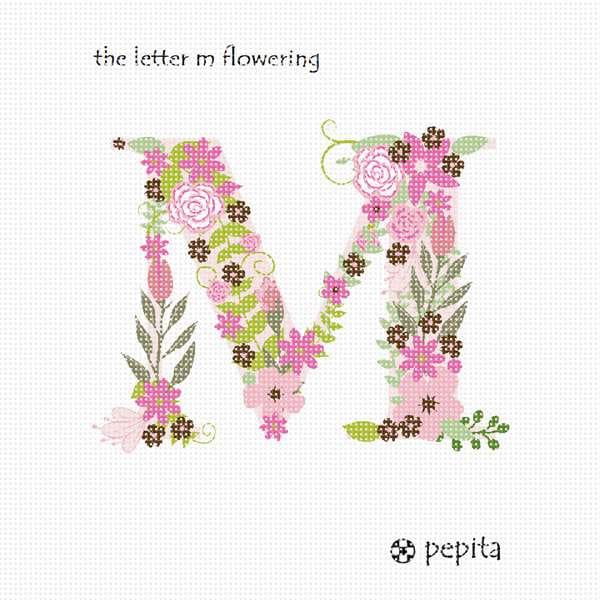 Needlepoint Kit or Canvas: the Letter M Flowering - Etsy