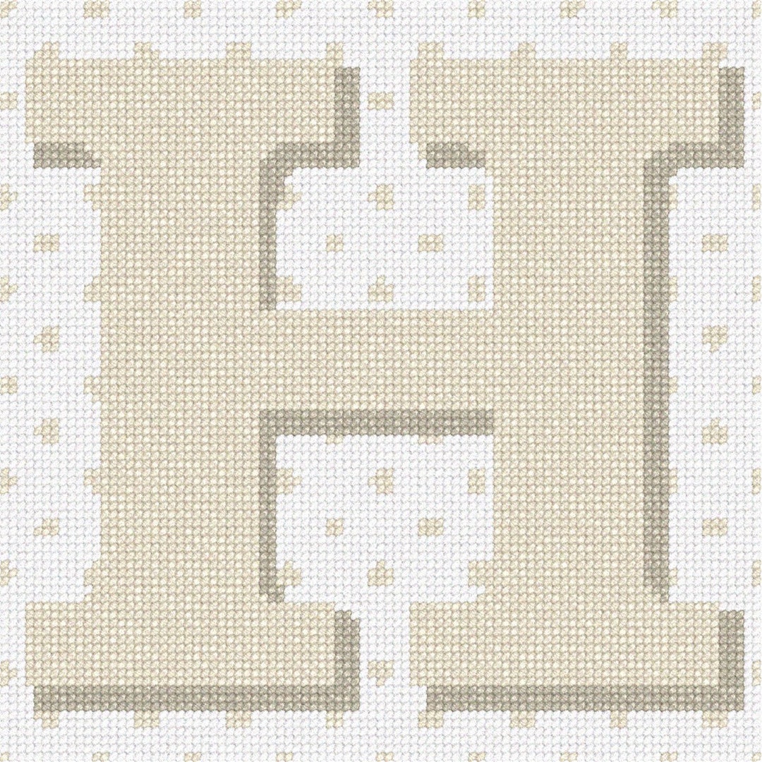 Needlepoint Kit or Canvas: Polka Dot Letter H Tan - Etsy