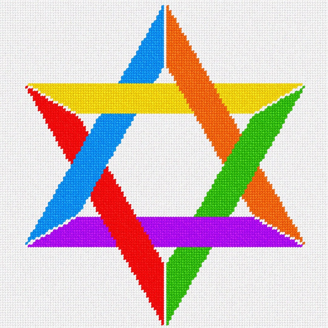 Needlepoint Kit or Canvas: Jewish Star Color Strokes - Etsy
