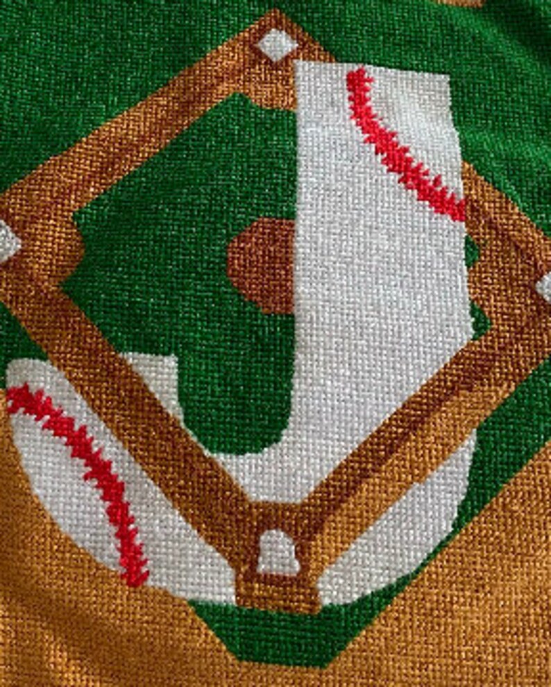 Needlepoint Kit or Canvas: Letter M Baseball - Etsy