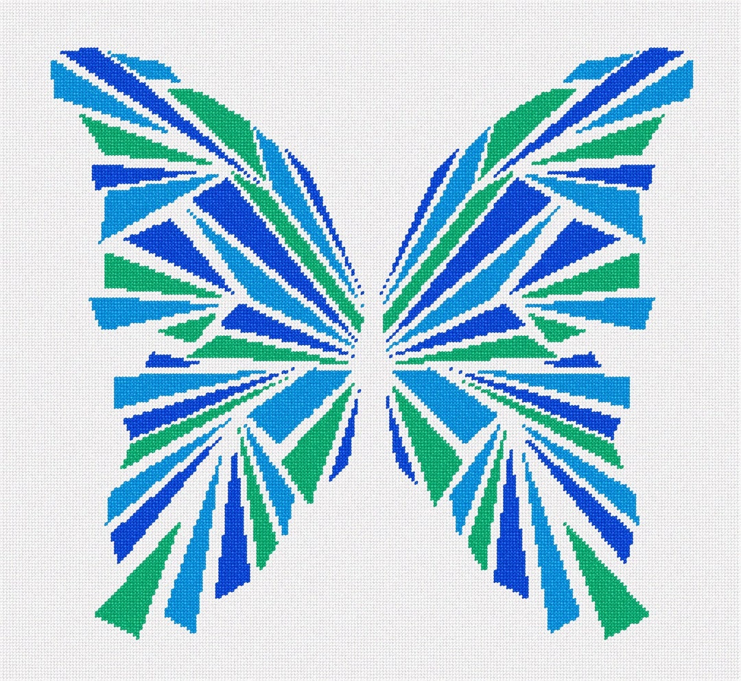 Needlepoint Kit or Canvas: Butterfly Geometry Blues - Etsy