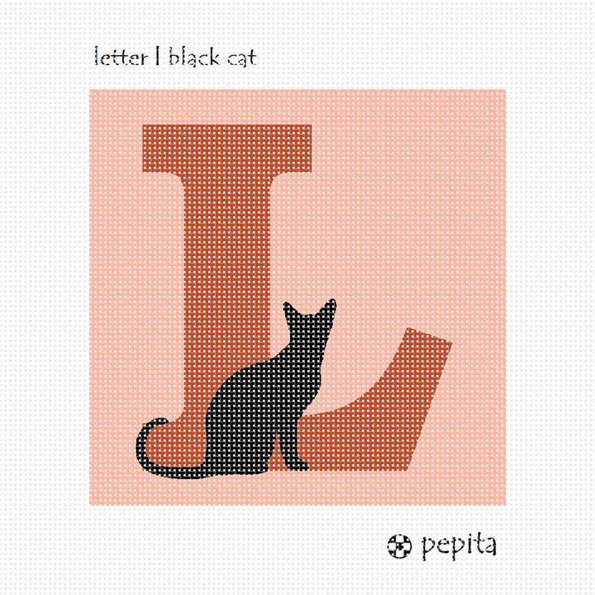 Needlepoint Kit or Canvas: Letter L Black Cat - Etsy
