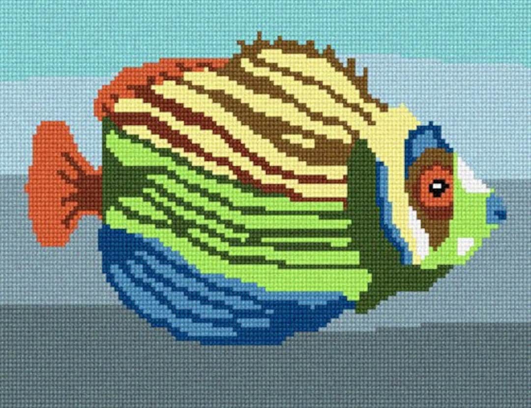 Needlepoint Kit or Canvas: Tropical Fish 3 - Etsy