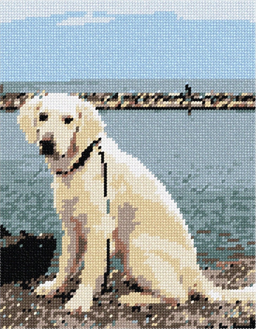Needlepoint Kit or Canvas: Dog at River - Etsy