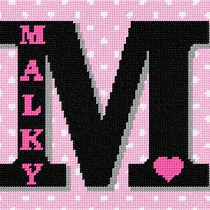 Needlepoint Kit or Canvas: Polka Dot Letter M Malky - Etsy