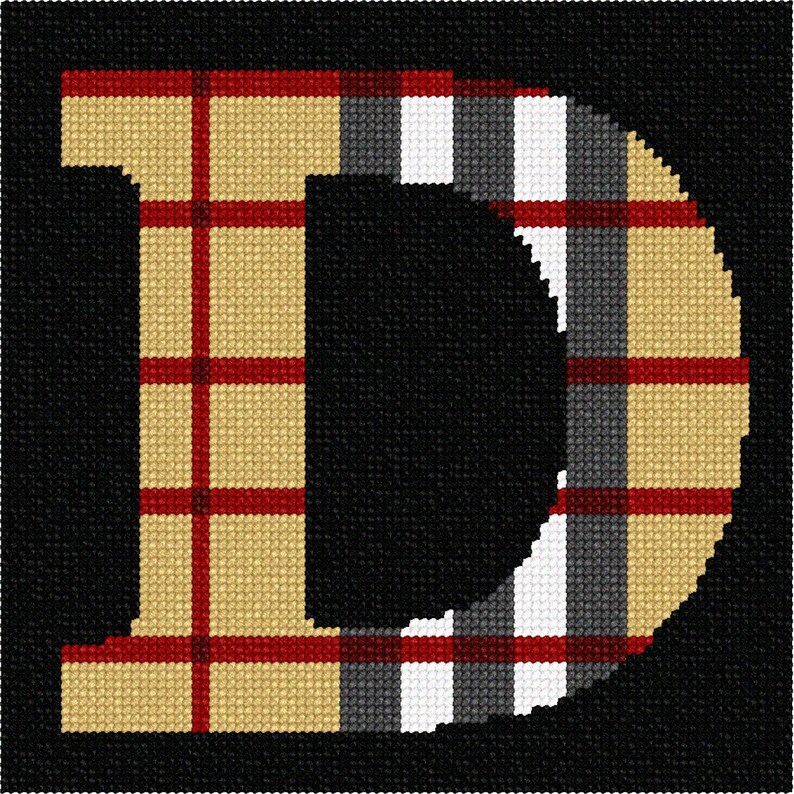Needlepoint Kit or Canvas: Letter D Camel Tartan - Etsy