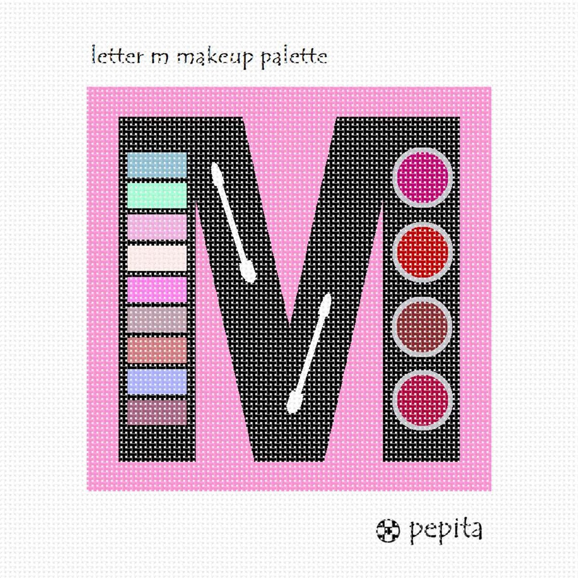 Needlepoint Kit or Canvas: Letter M Makeup Palette - Etsy