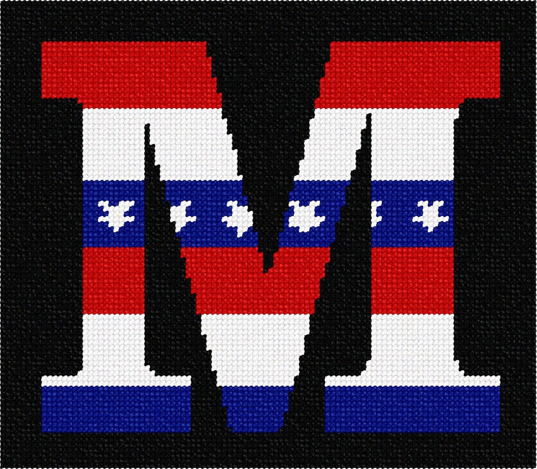 Needlepoint Kit or Canvas: Letter M Usa - Etsy