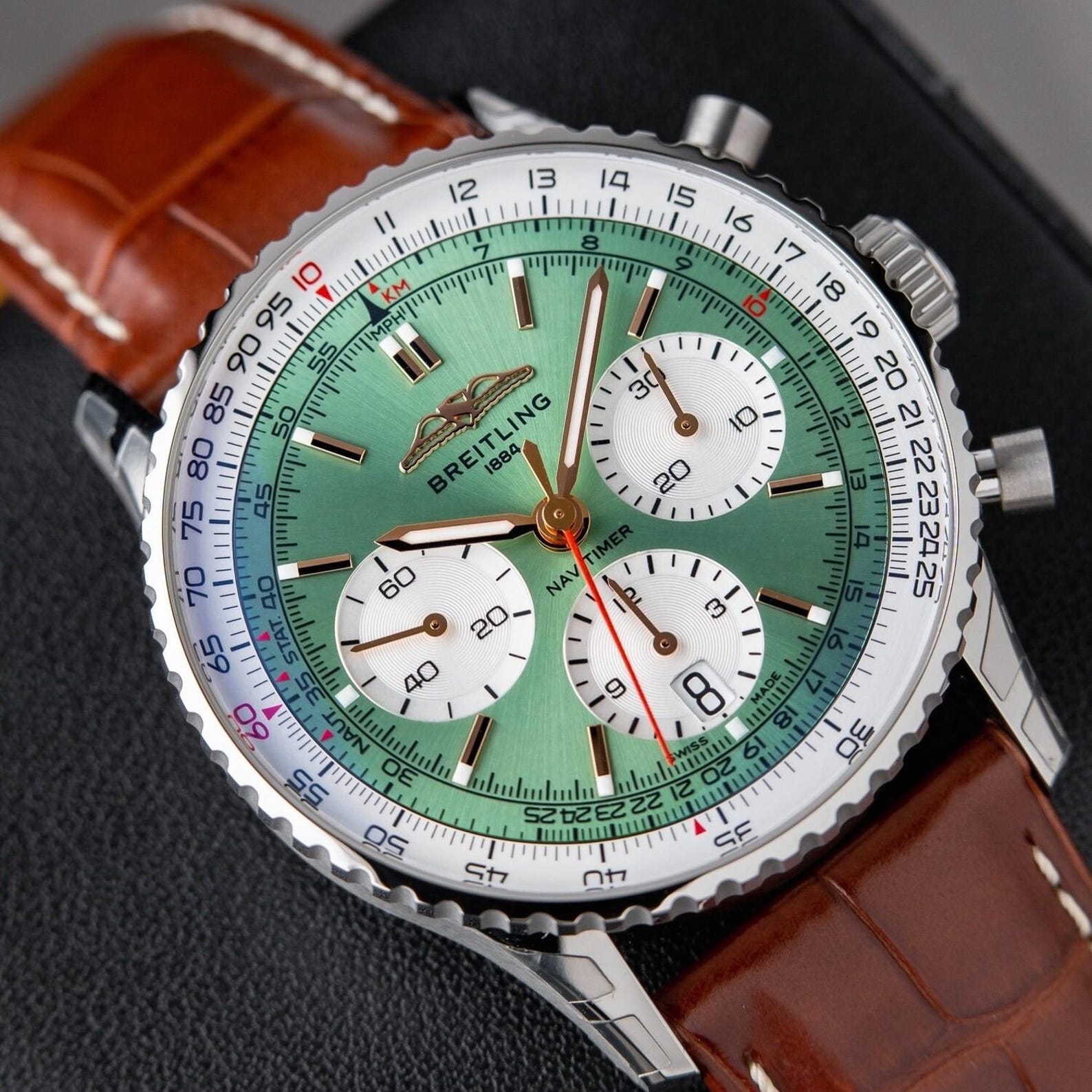 Breitling Navitimer 1 B01 Chronograph STICKERS Steel Green Dial - Etsy