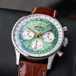 Breitling Navitimer 1 B01 Chronograph STICKERS Steel Green Dial - Etsy