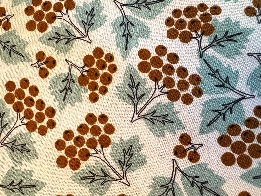 Berries and Leaves Cotton Fabric by Felicity Fabrics - Etsy