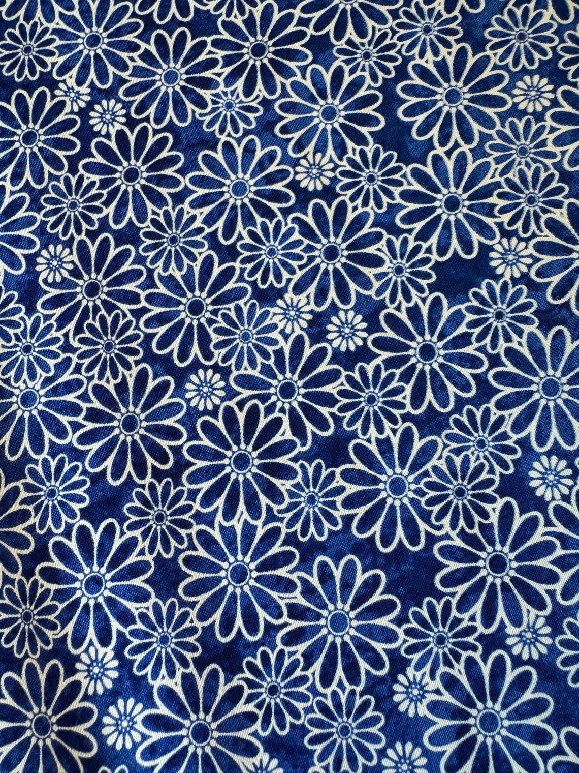 Navy Blue Daisy Fabric, Jason Yenter Cotton, Calico Keepsakes - Etsy