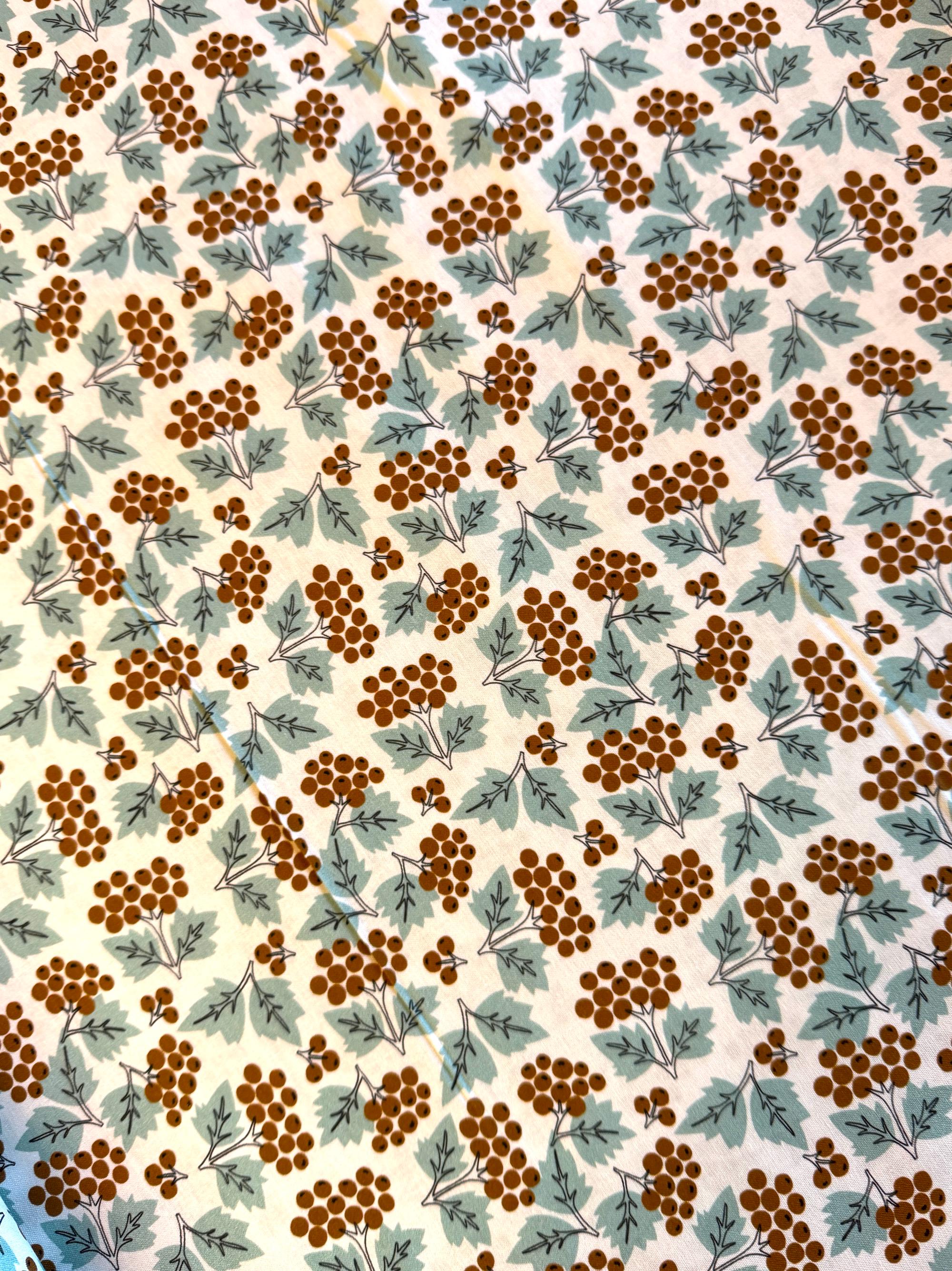 Berries and Leaves Cotton Fabric by Felicity Fabrics - Etsy