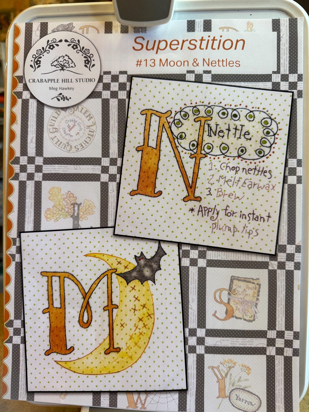 Quilt Pattern "moon & Nettles" by Meg Hawkey. A Fun 2 Pg. Pattern With ...