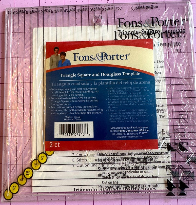 New Fons & Porter Quilting Rulers: Triangle, Square, Hourglass ...