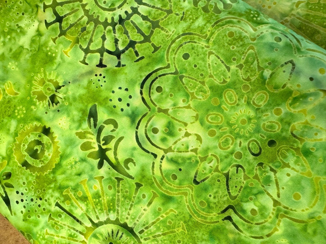 By the Yard, Batik medallions Lime Green Batik by Java Batiks. Several ...