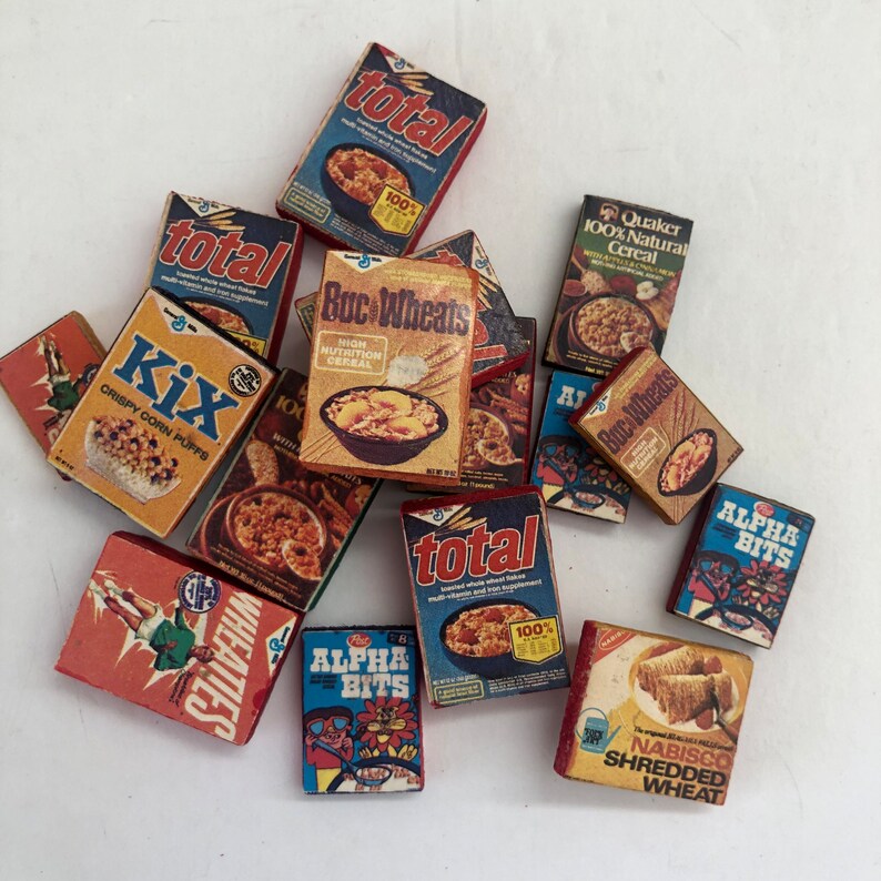 Lot of 16 Vintage 1970s Dollhouse Miniature Cereal Boxes Total ...