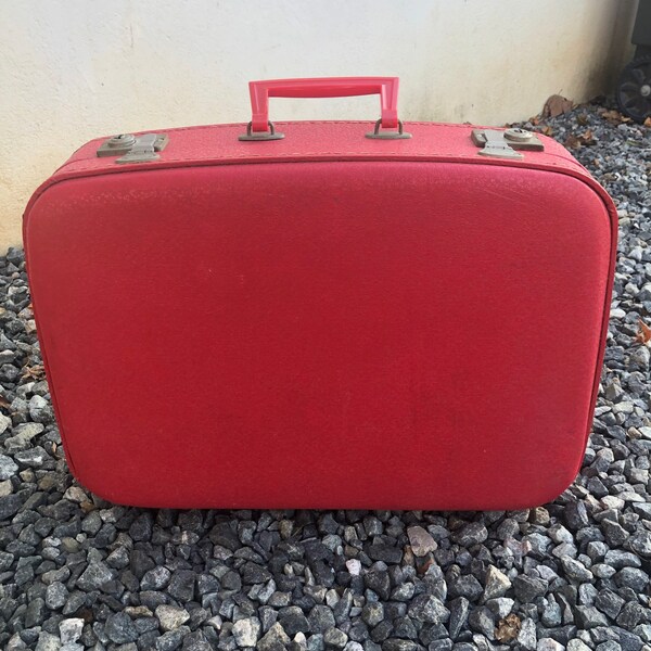 Vintage Red Suitcase - Etsy