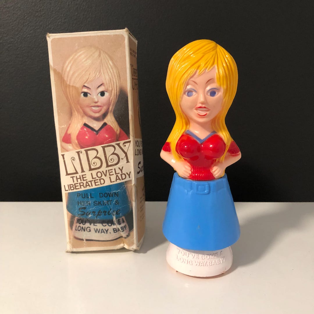 Vintage Libby the Lovely Liberated Lady Plastic Figure With Pull Down Skirt and Surprise - in ...