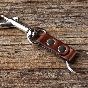 Customizable Leather Swivel Eye Bolt Snap Keychain - Unique Handmade ...