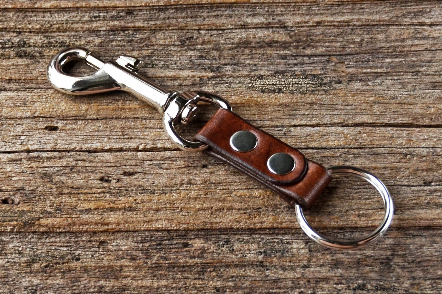 Customizable Leather Swivel Eye Bolt Snap Keychain | Etsy