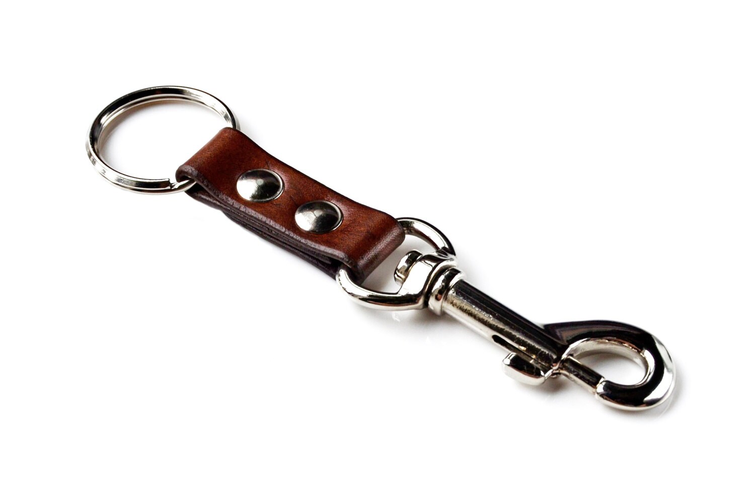 Customizable Leather Swivel Eye Bolt Snap Keychain | Etsy