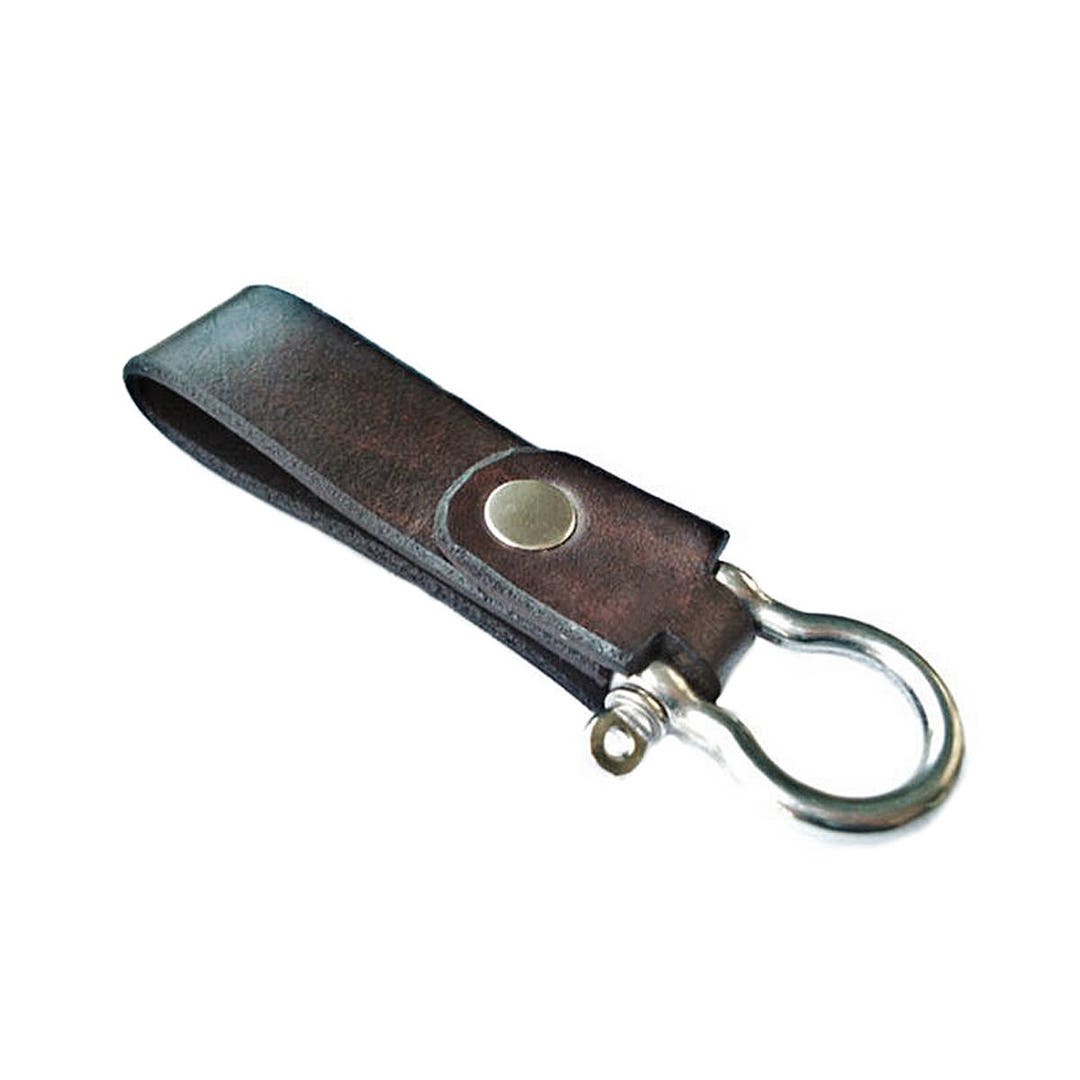 Customizable Leather Shackle Keychain - Unique Handmade Gift - Gift ...