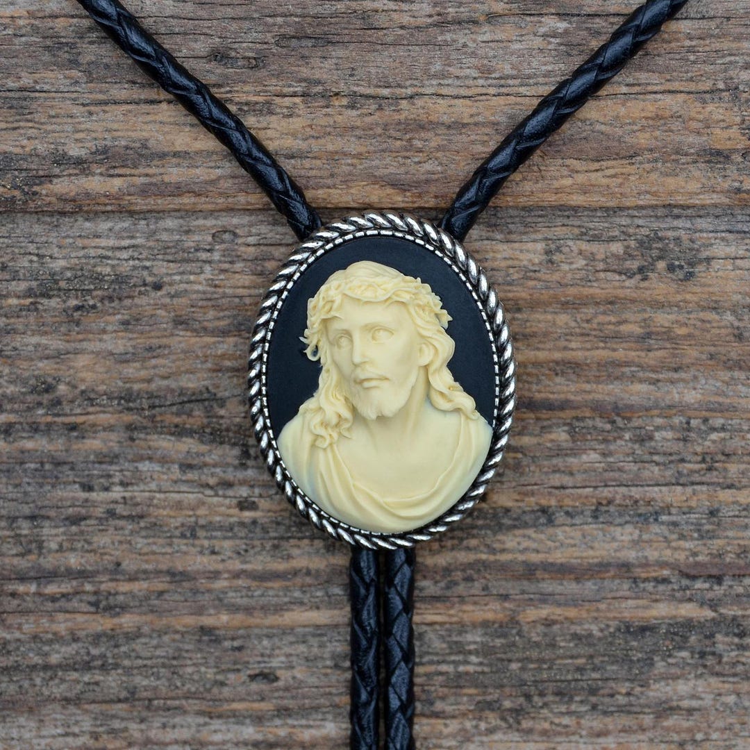 Jesus Bolo Tie - Customizable Cord Color, Tips and Length - Unique ...
