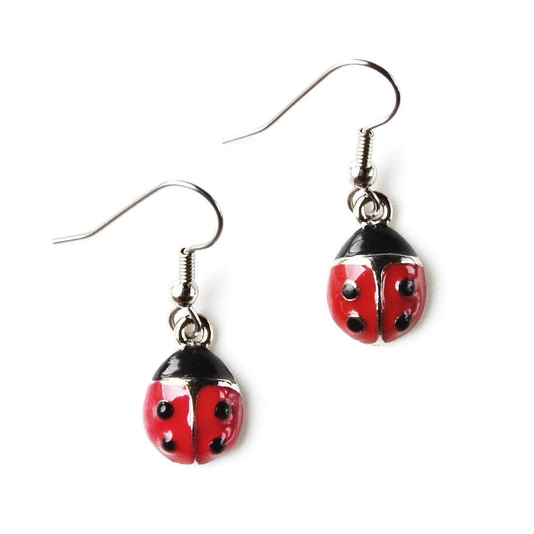 Ladybug Dangle Earrings - Unique Handmade Gift - Gift Boxed - on Sale ...