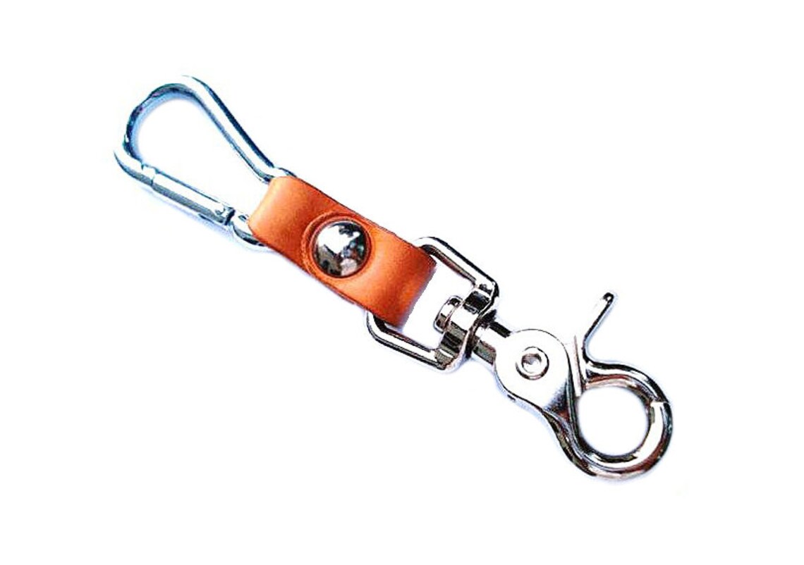 Customizable Leather Trigger Snap/carabiner Keychain - Etsy