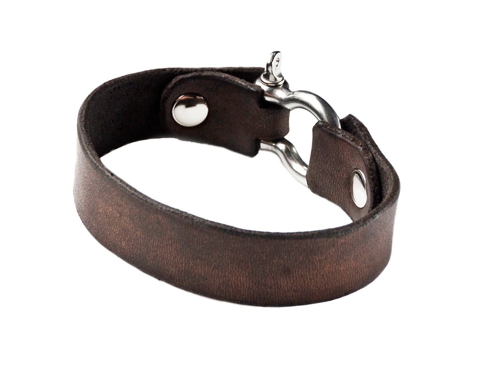 Customizable Leather Shackle Bracelet - Etsy