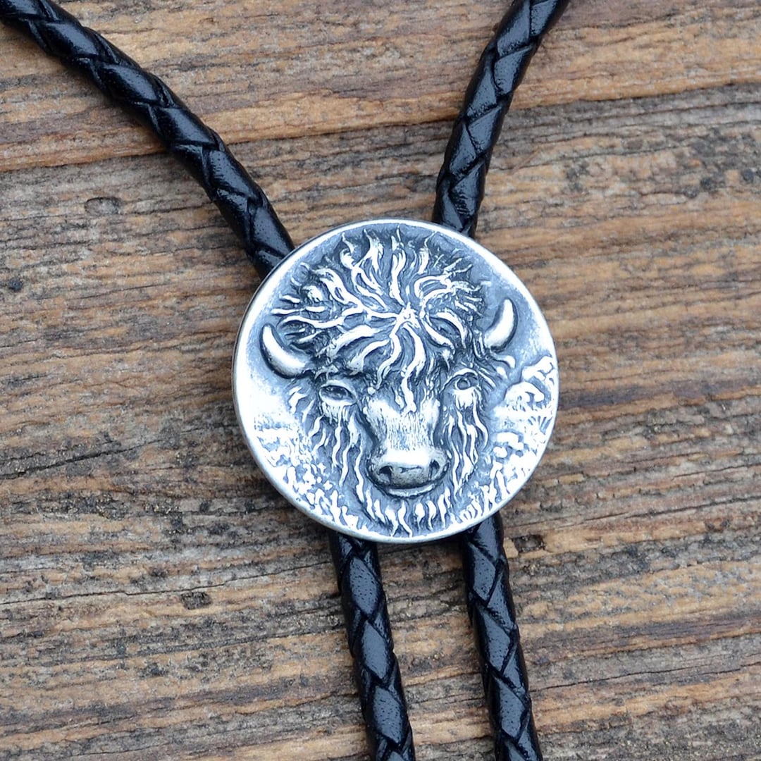 Buffalo Bolo Tie - Customizable Cord Color, Tips and Length - Unique ...