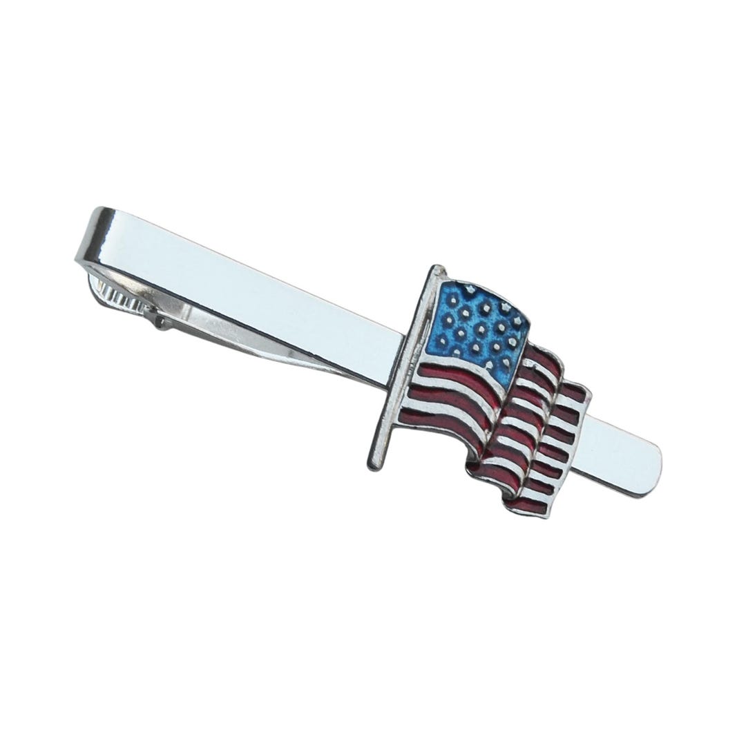 USA Patriotic American Flag Tie Clip - Unique Handmade Gift - Gift ...