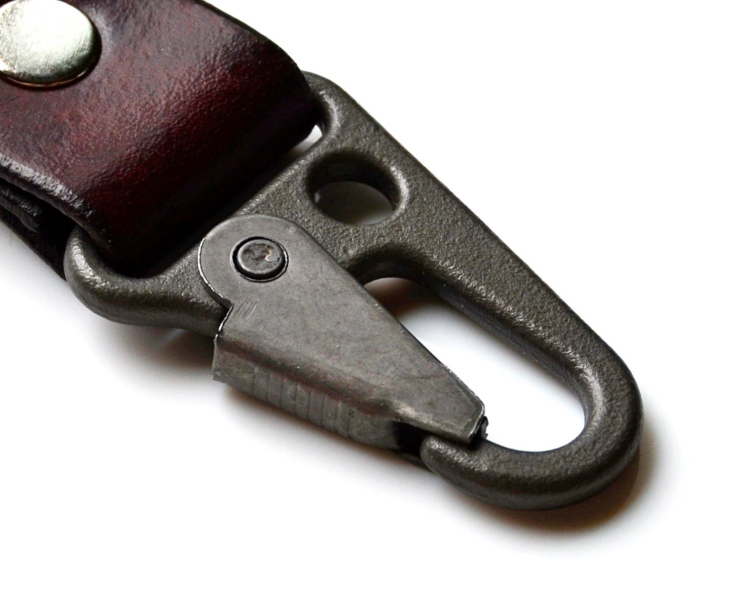 Customizable Leather Military Snap Hook Keychain | Etsy