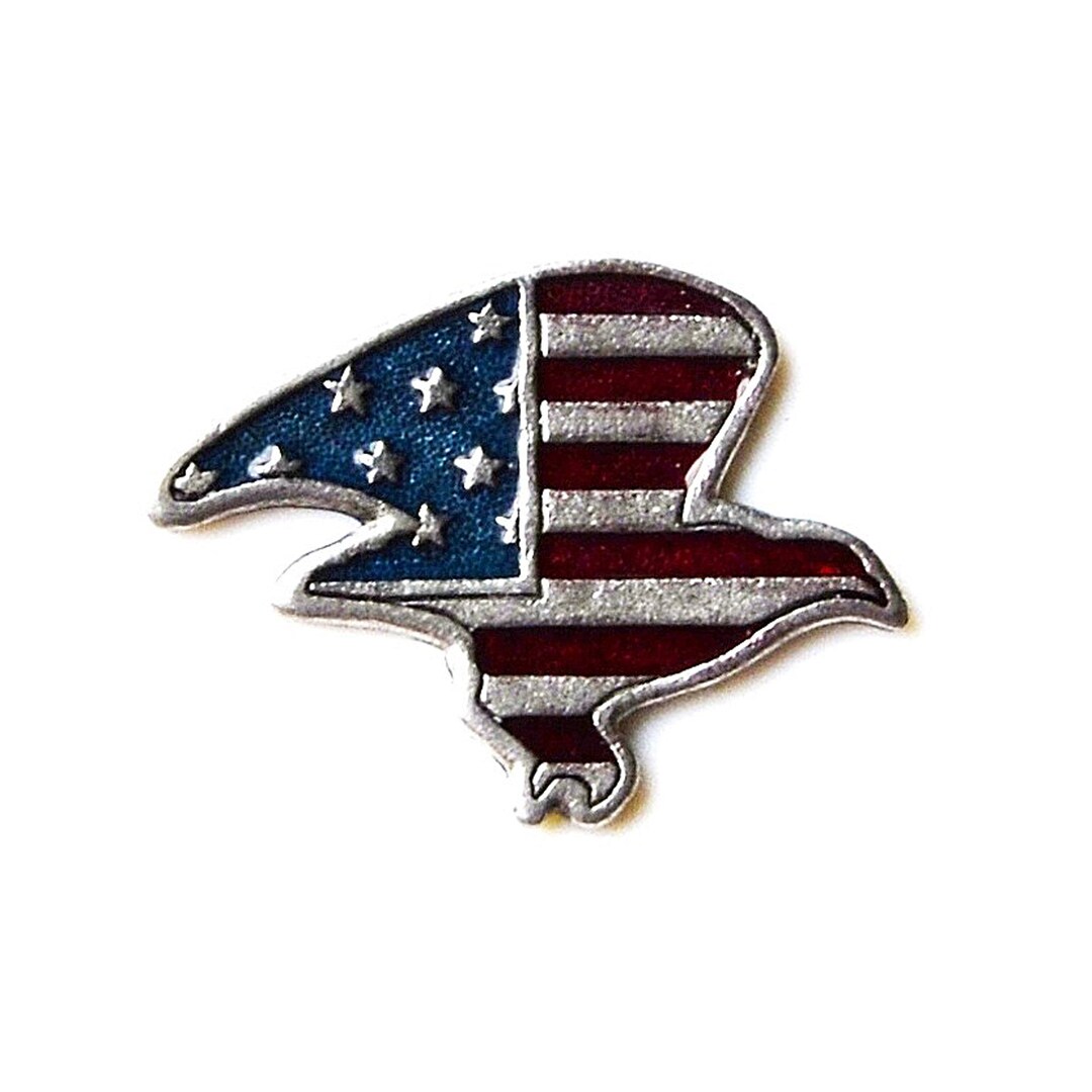 American Flag Eagle Lapel Pin - Unique Handmade Gift - Gift Boxed - on ...