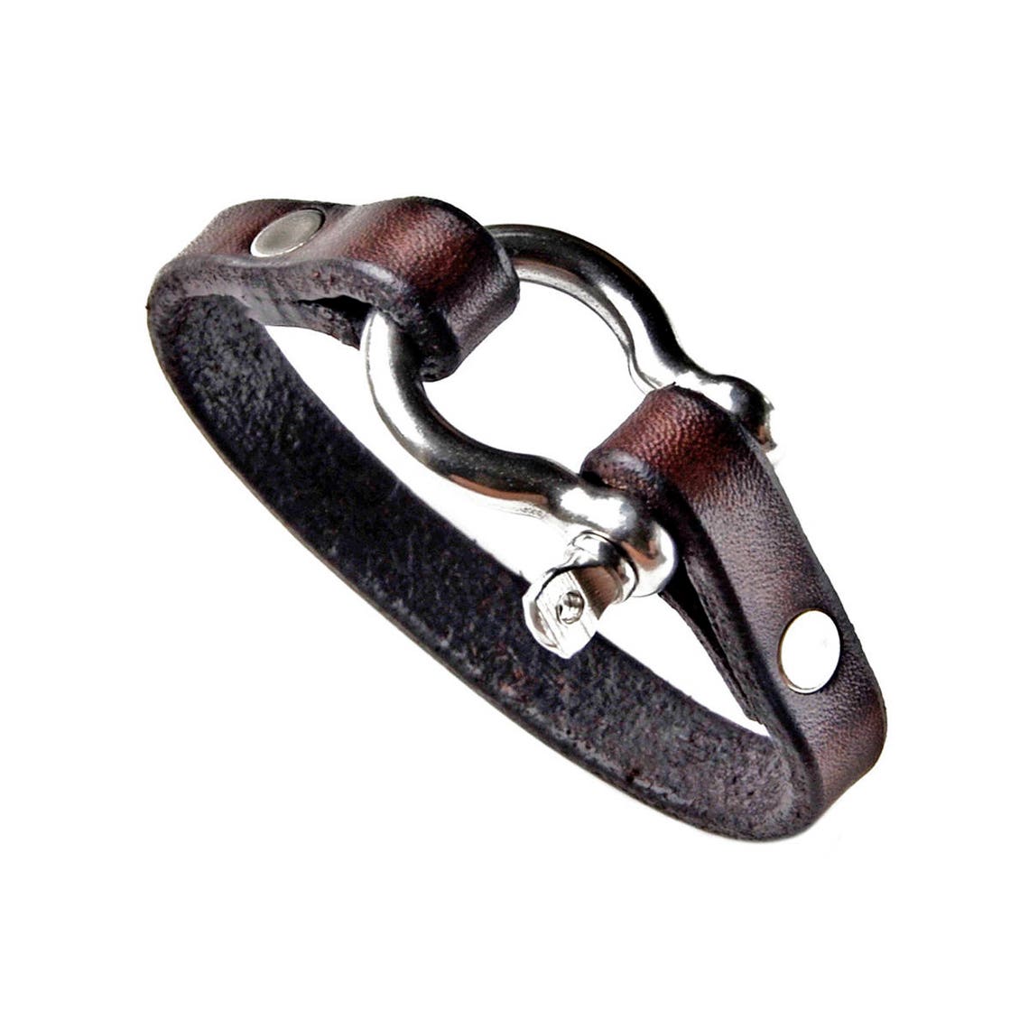 Customizable Leather Shackle Bracelet - Etsy
