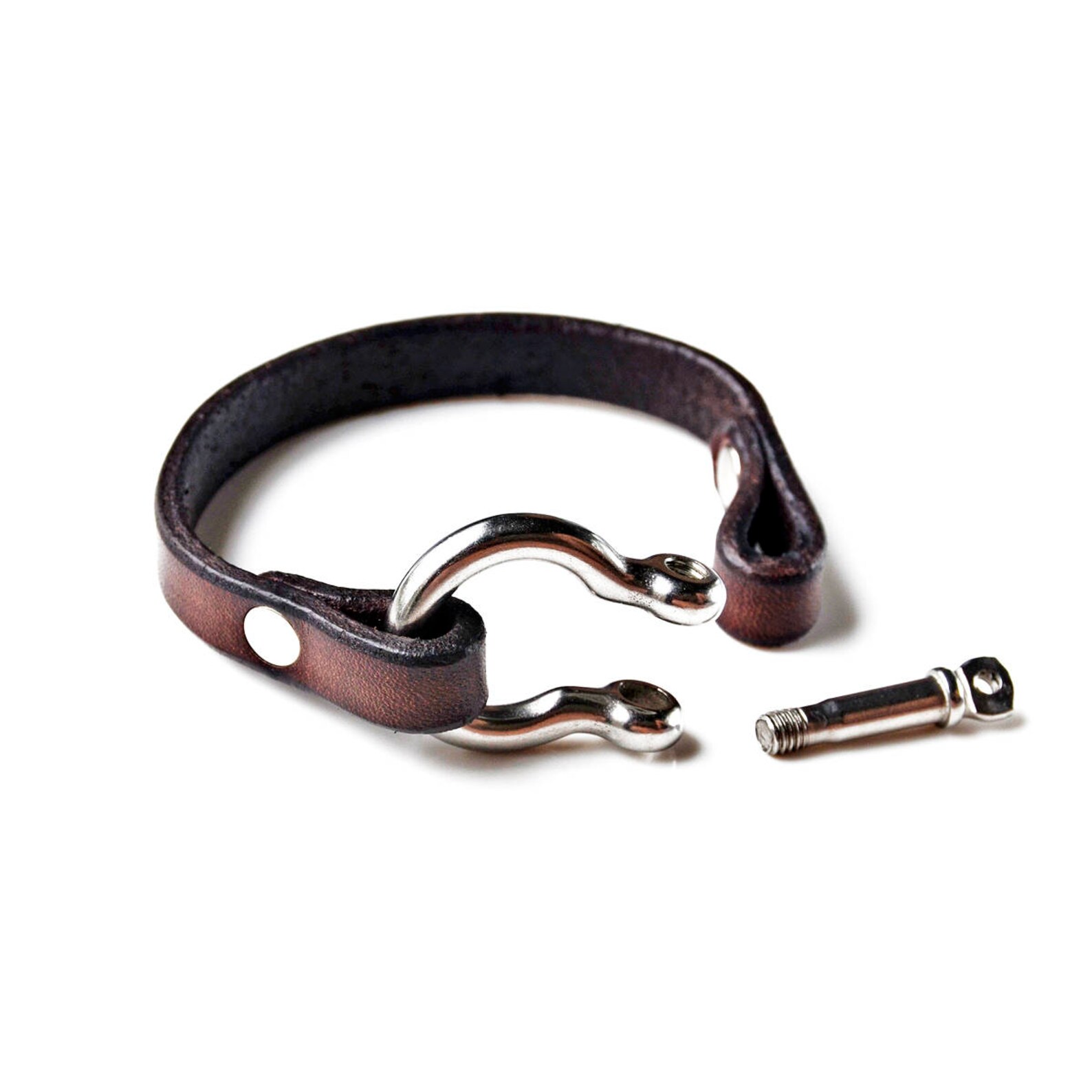 Customizable Leather Shackle Bracelet - Etsy