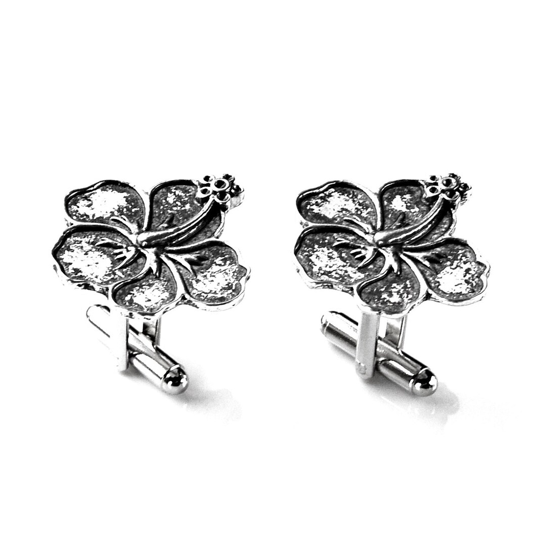 Hibiscus Flower Cufflinks - Etsy