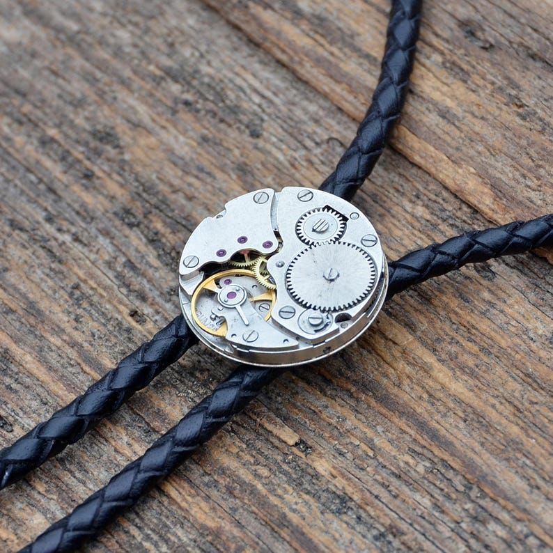 Genuine Watch Movement Steampunk Bolo Tie - Customizable Cord Color ...