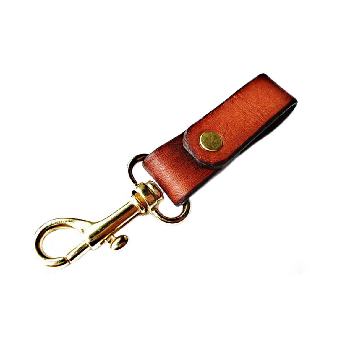 Customizable Leather Swivel Snap Keychain - Etsy
