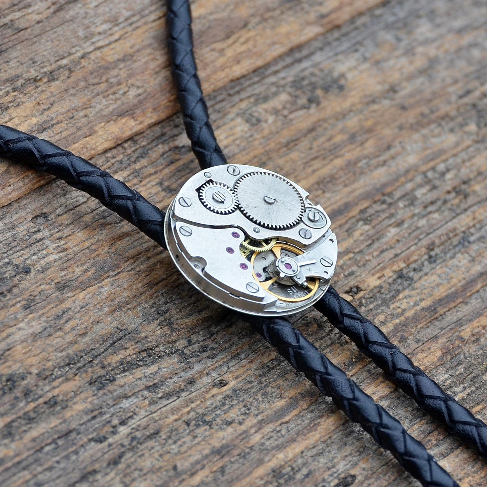Genuine Watch Movement Steampunk Bolo Tie - Customizable Cord Color ...