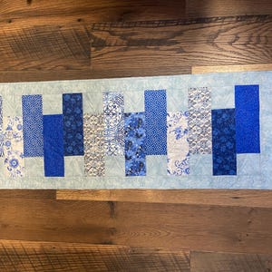 Shades of Blue Geometric Style Table Runner - Etsy