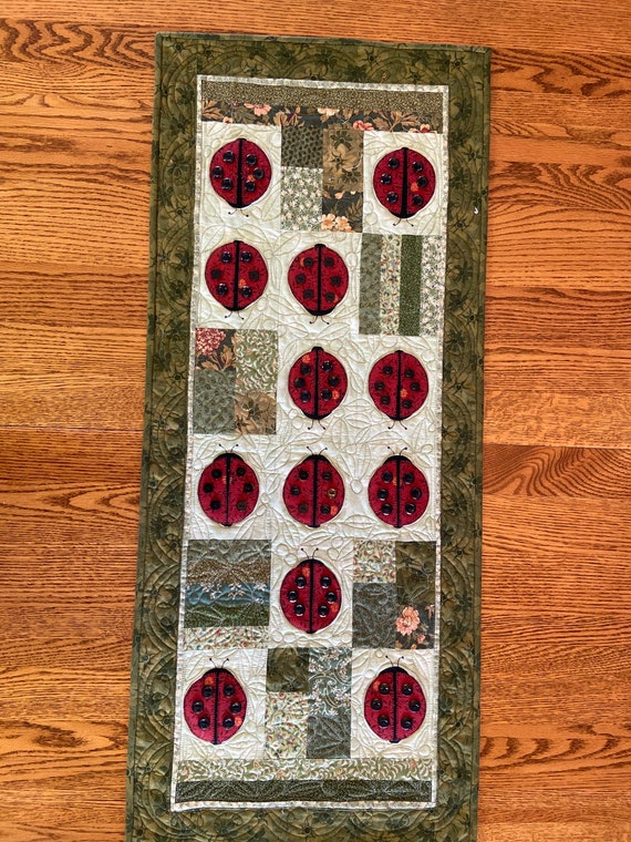 Ladybug Quilted Table Runner | Etsy